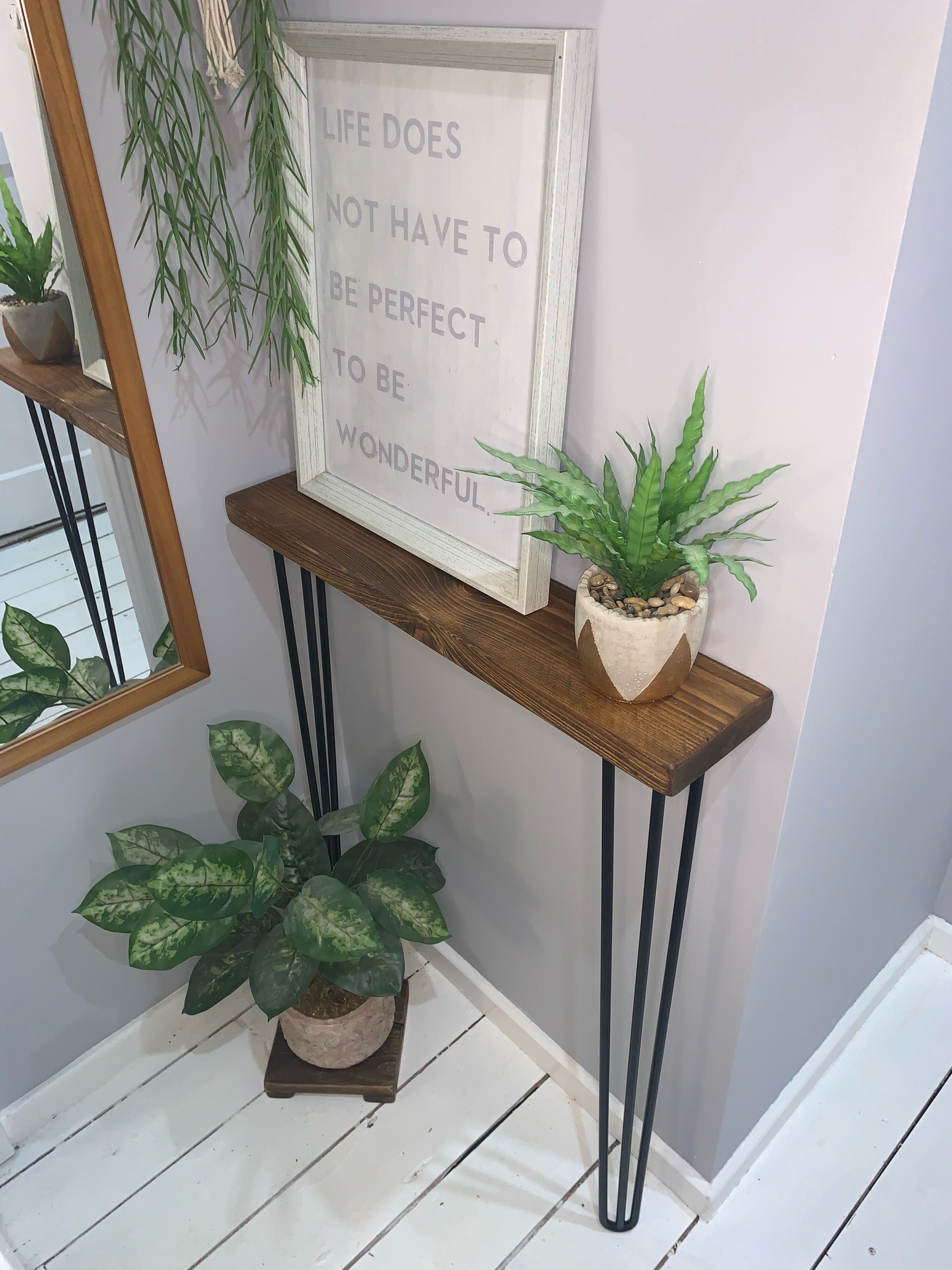 Scaffold Board Console Table Dark Brown – MONTE HANDMADE